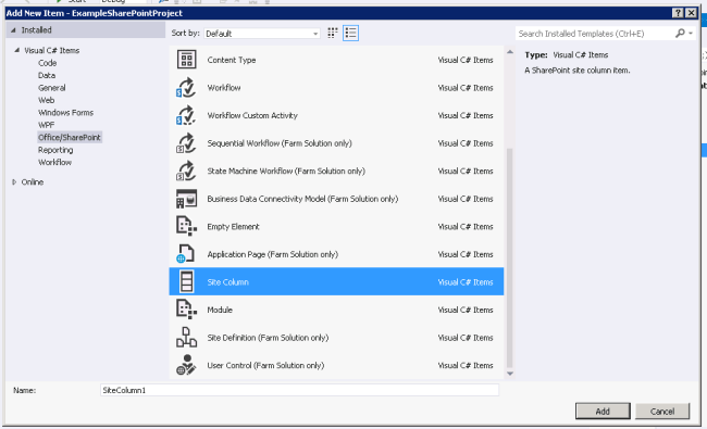 Steps To Create Site Columns In SharePoint 2013 Using Visual Studio