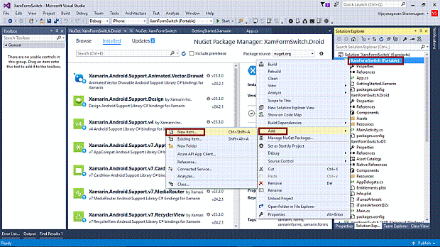 Switch Control In Xamarin.Forms Application For Android And UWP