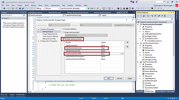 Switch Control In Xamarin.Forms Application For Android And UWP