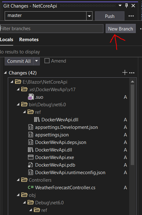 Sync .Net Core Project To GIT Repository