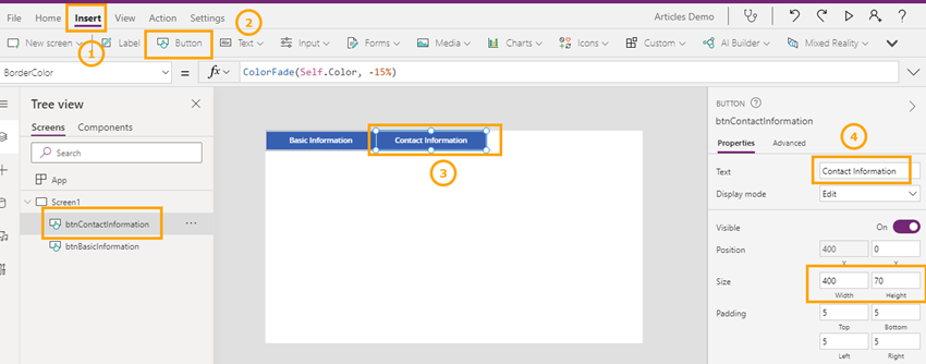 How To Create Tabs In PowerApps