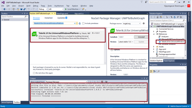 Telerik RadBulletGraph Control In UWP With XAML And C#