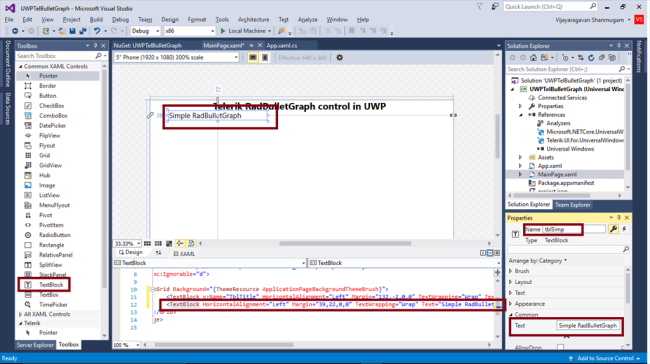 Telerik RadBulletGraph Control In UWP With XAML And C#