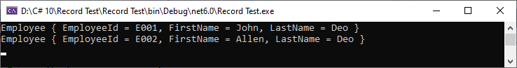 Record Types In C# 10