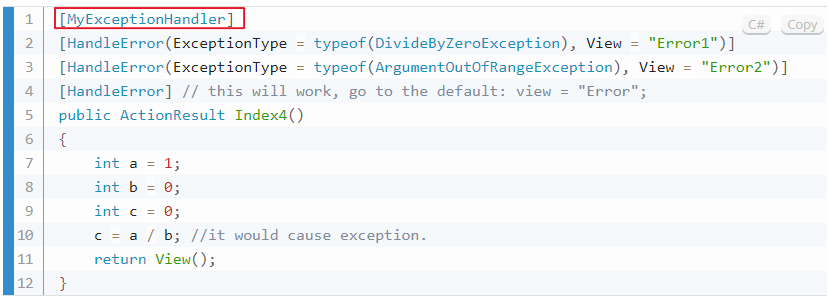 Exception Handling (5), in ASP.NET Summary