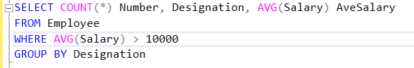 Sql Not Using Aggregate Function In Where Clause Instead Using 2640
