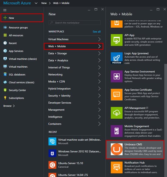 Install Umbraco CMS On Microsoft Azure Install Umbraco CMS On Microsoft Azure