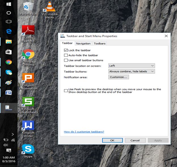 How To Customize Taskbar In Windows 10