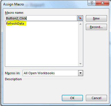 Creating Excel Charts And Writing A Macro To Refresh Data Automatically