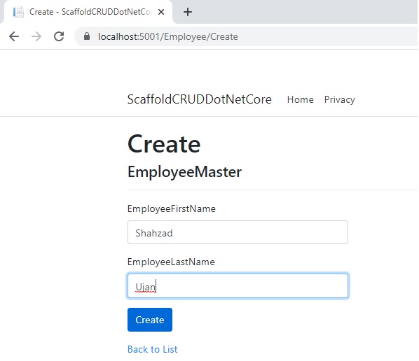 Simple Scaffolding Crud Operations In Aspnet Core Using Ef Core Db First Approach