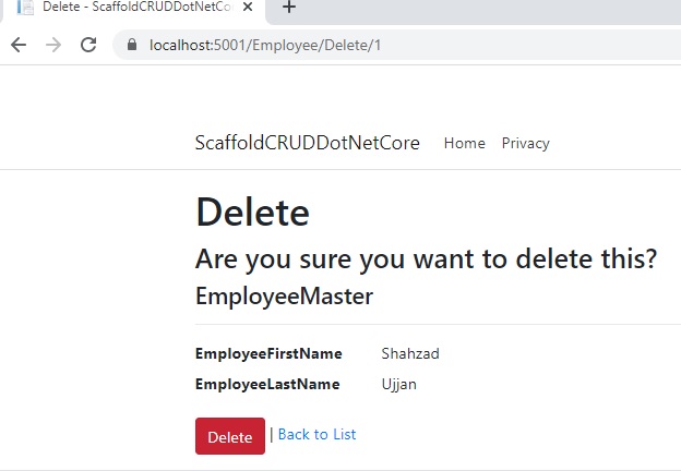 Simple Scaffolding Crud Operations In Aspnet Core Using Ef Core Db First Approach