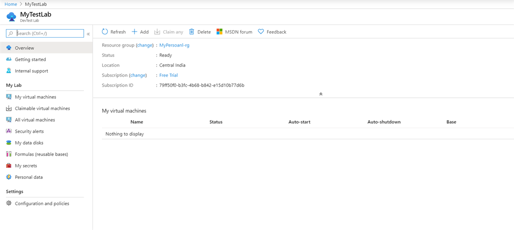 Set Up Azure Dev Test Lab for SharePoint 2019