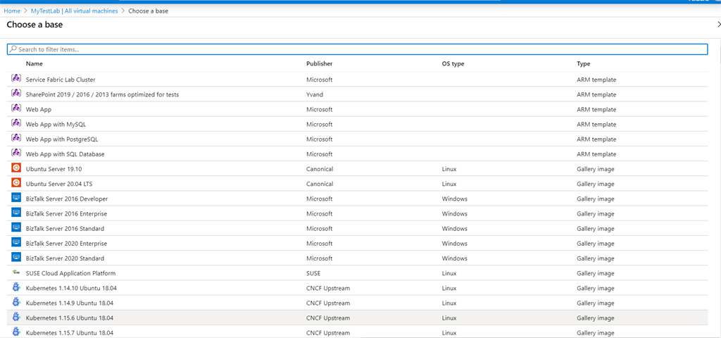 Set Up Azure Dev Test Lab for SharePoint 2019