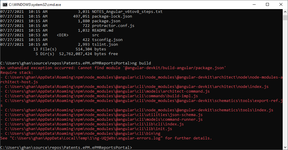 A Fix To Exception Could Not Find Module Angular Devkitbuild Angular”