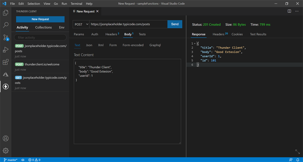 Thunder Client - An API Testing Extension Thunder Client - An API Testing Extension