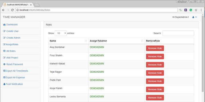 TimeSheet Project Using ASP.NET MVC 5