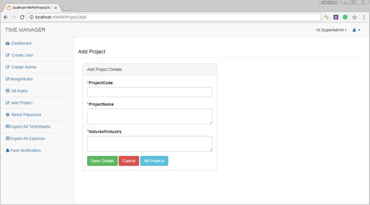TimeSheet Project Using ASP.NET MVC 5