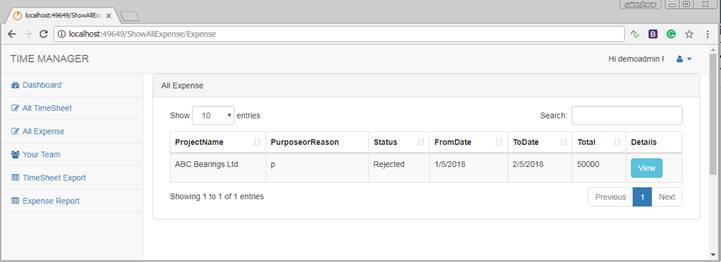 TimeSheet Project Using ASP.NET MVC 5