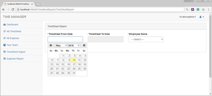 TimeSheet Project Using ASP.NET MVC 5