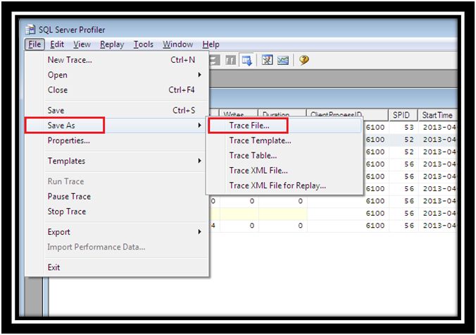 Trace Database Transaction Using SQL Profiler