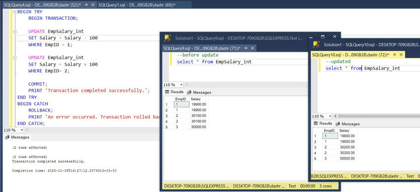 Transaction In Sql Server