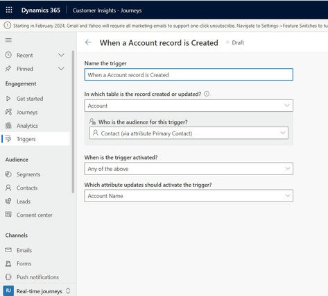 Trigger Creation: Set Action on Customer Record Create/Update