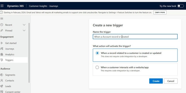 Trigger Creation: Set Action on Customer Record Create/Update