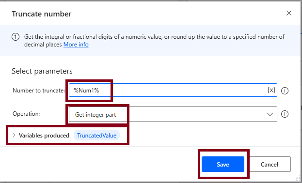 Truncate Number Action In Desktop Flow Using Microsoft Power Automate
