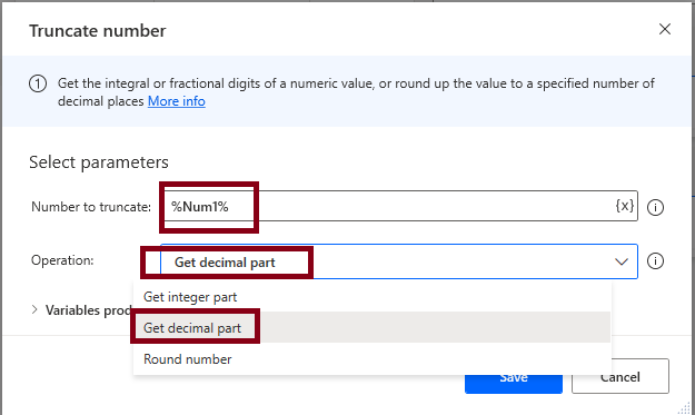 Truncate Number Action In Desktop Flow Using Microsoft Power Automate