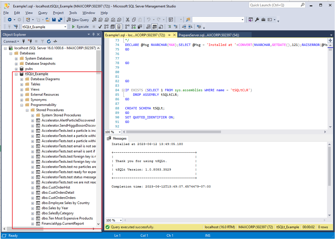 Unit Test (2) --- TSQLT
