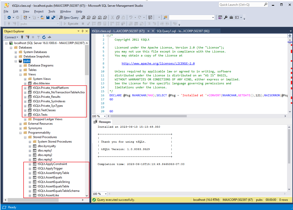 Unit Test (2) --- TSQLT