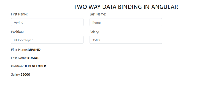 Two Way Data Binding In Angular