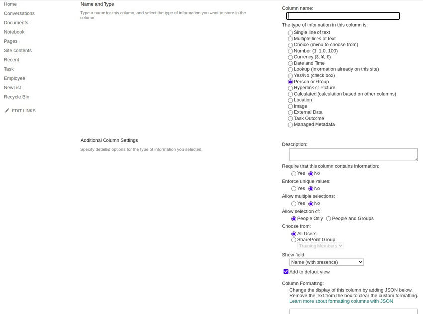 Understanding List Column Data Types in SharePoint