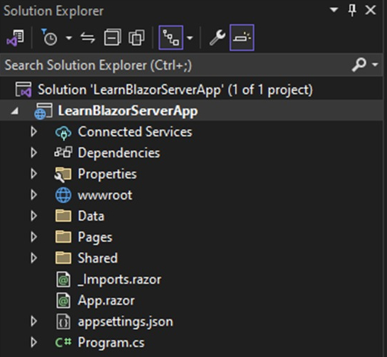 Understanding of Blazor Server App Project Structure