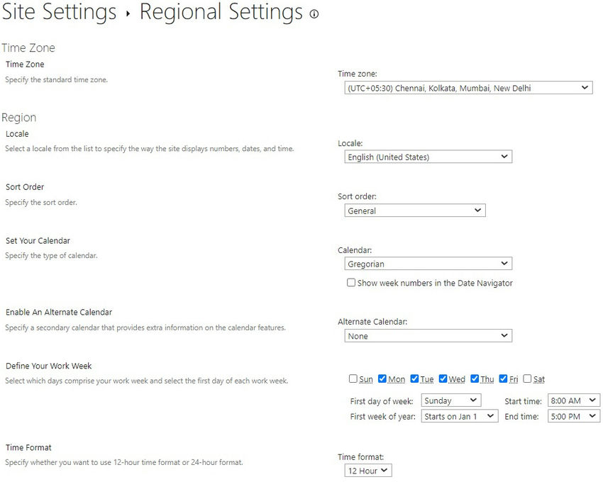 Understanding Regional Settings in SharePoint