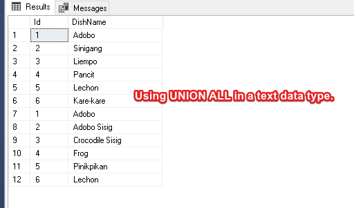 UNION And UNION ALL SQL Operators