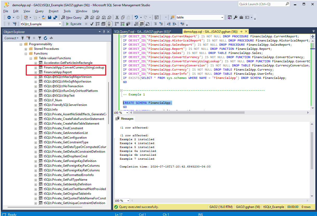 Unit Test (2) --- TSQLT