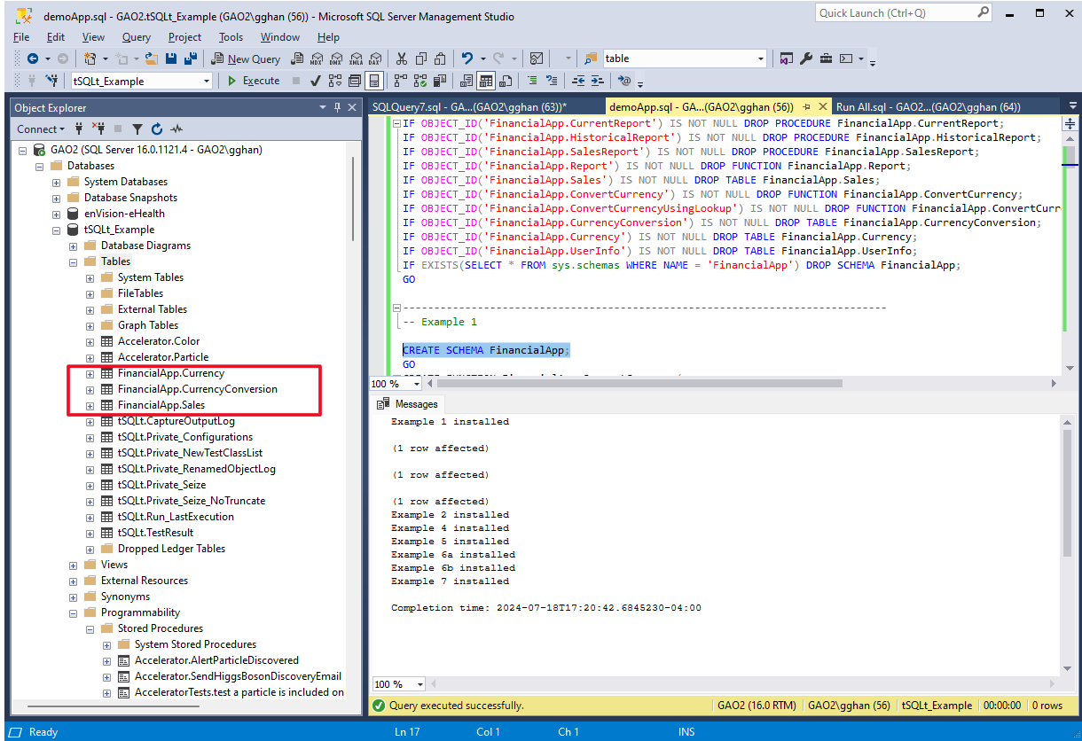 Unit Test (2) --- TSQLT