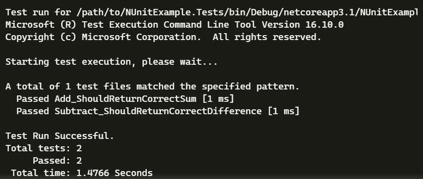 Unit Testing in .NET Core with NUnit