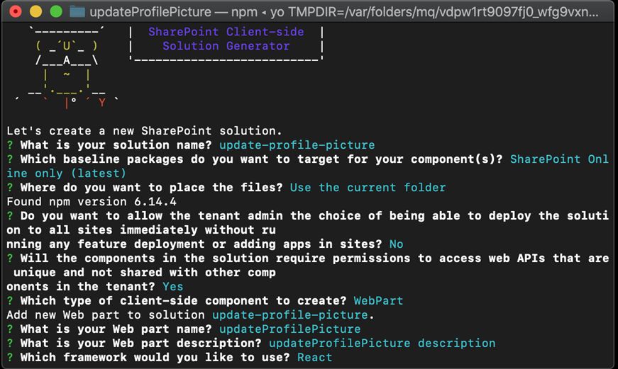 Update Profile Picture Using Graph API In SPFx