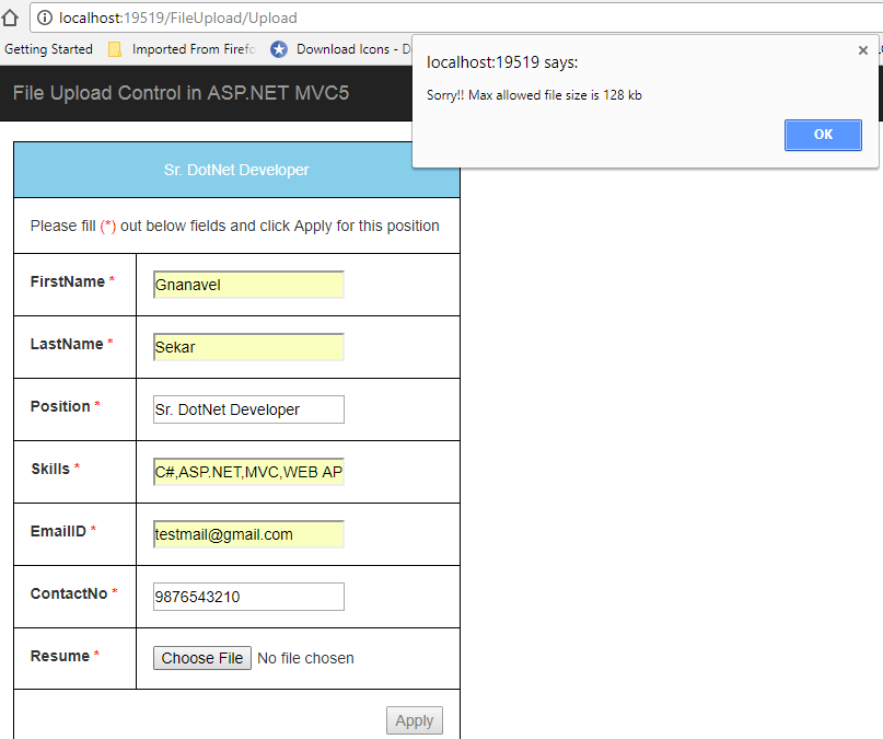 Uploading Validating And Storing A File Into Database Using Ef In Aspnet Mvc5