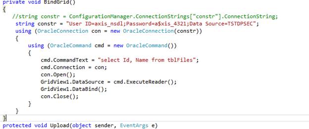 Upload Files And Save In Oracle Database In Blob Format In Aspnet