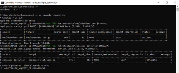 Uploading Files To Snowflake Stage Using SnowSQL