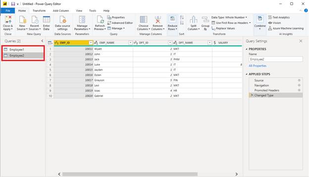 Use Append Queries Feature In Power BI