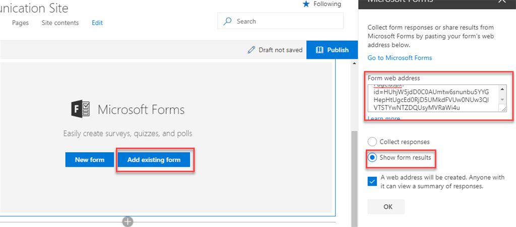 Creating Survey Using Microsoft Form Web Part In Modern Communication Site