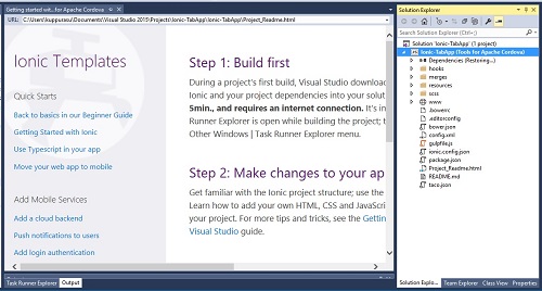 Using Ionic Tabs Control Classes In Visual Studio 2015