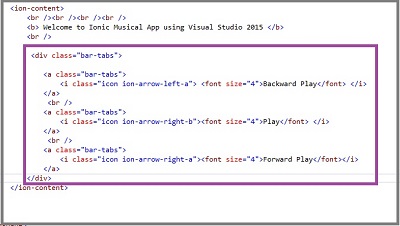 Using Ionic Tabs Control Classes In Visual Studio 2015