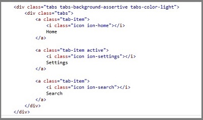 Using Ionic Tabs Control Classes In Visual Studio 2015