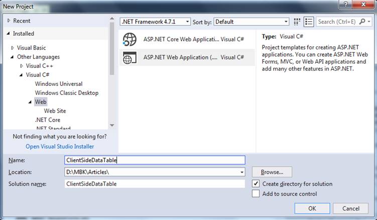 Using jQuery DataTable With ASP.NET MVC Client Side