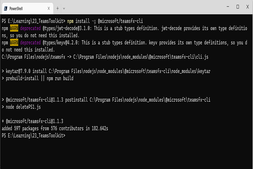 Using Teams Toolkit CLI For Creating Teams Tab